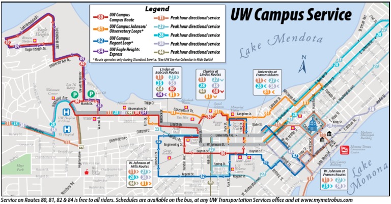 University of wisconsin madison campus service map | University Of ...