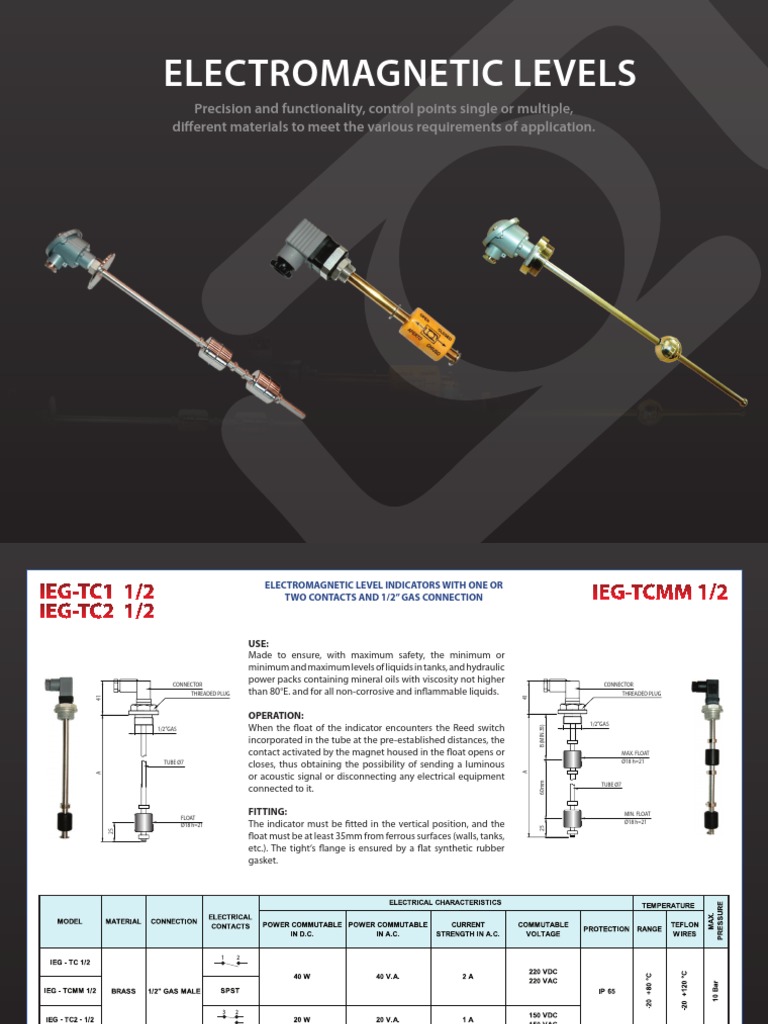 Electromagnetic Level Indicators Guide | PDF | Switch | Electrical ...
