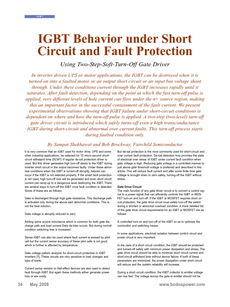 IGBT Fault Protection Techniques | PDF | Field Effect Transistor ...