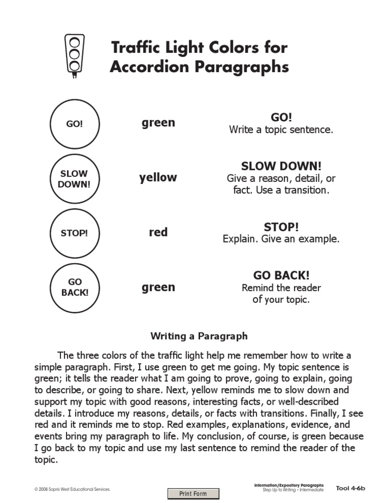 Traffic Light For Paragraphs | PDF