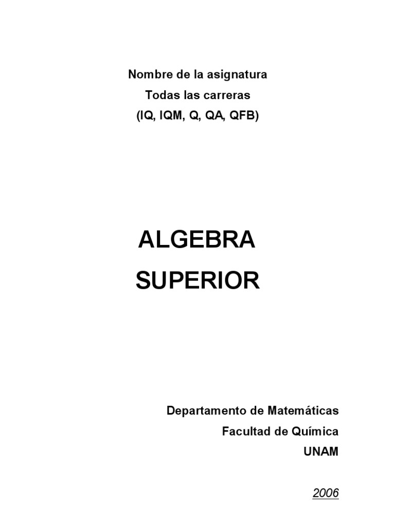 Algebra Superior | PDF | Determinante | Ecuaciones