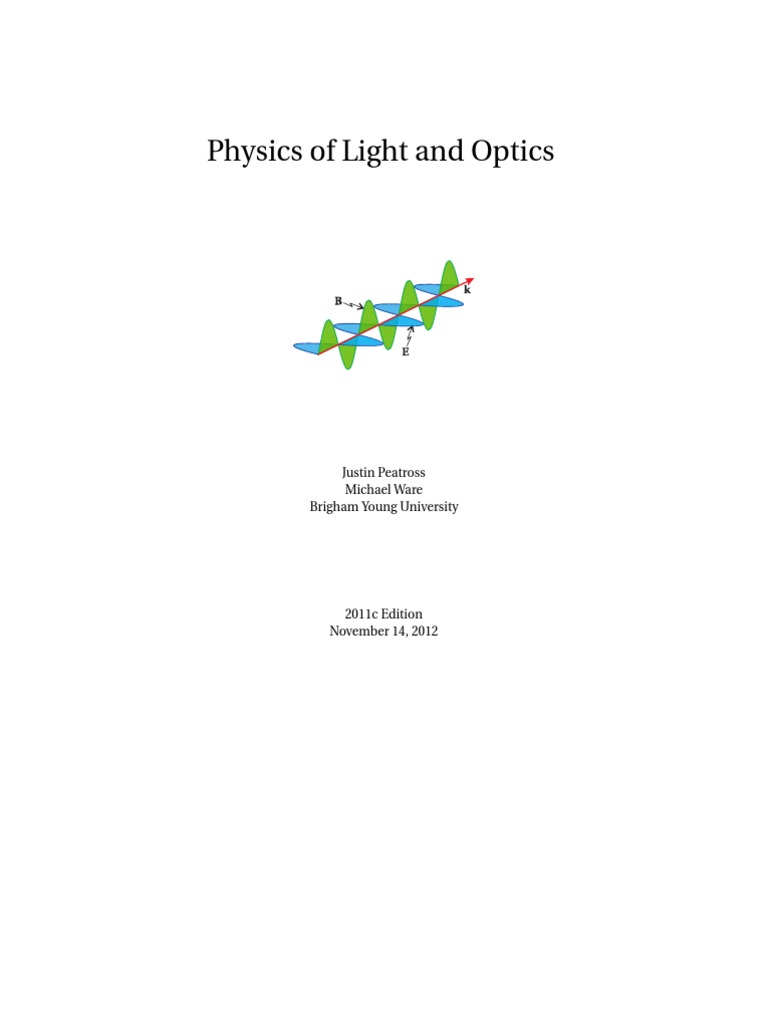 Physics of Light and Optics | PDF | Complex Number | Sine
