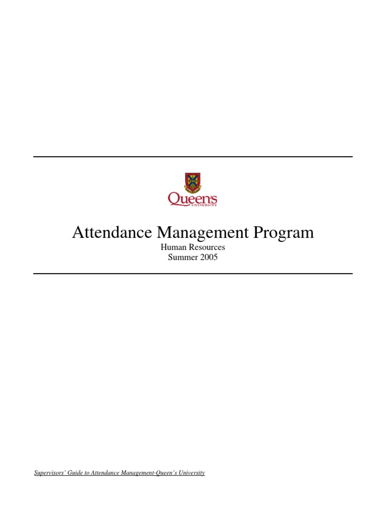 Attendance Management Program | PDF | Supervisor | Employment