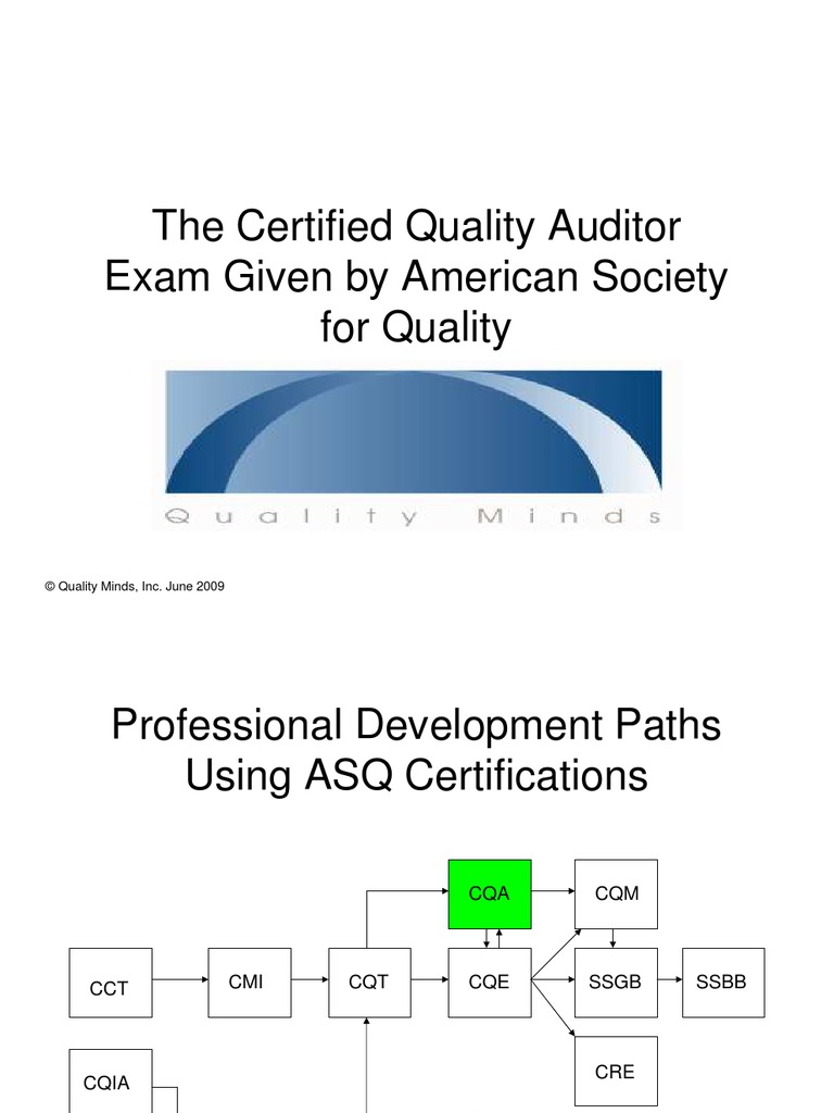 Certified Quality Auditor Certification Overview | PDF | Test ...