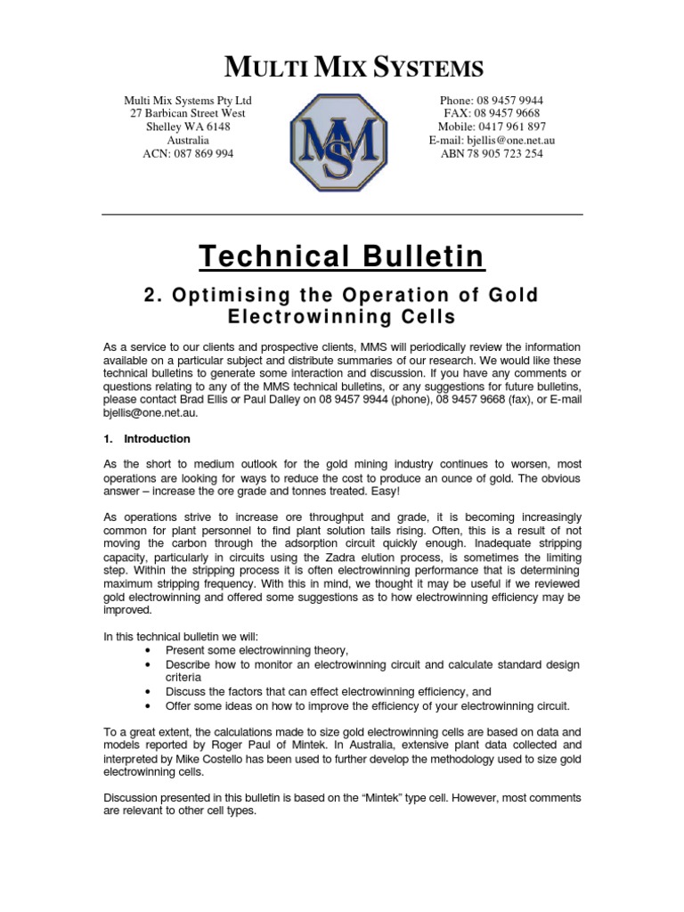 Optimizing Gold Electrowinning Cells | PDF | Corrosion | Anode