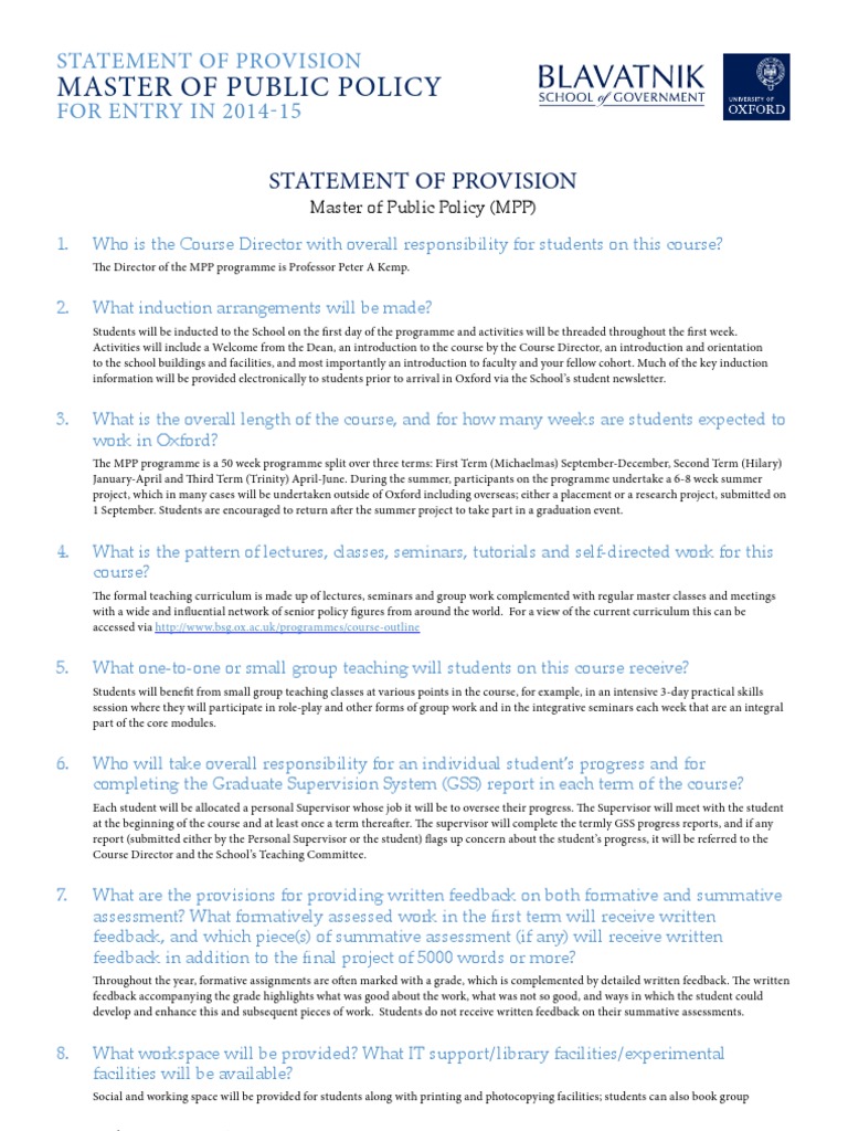 MPP Statement of Provision 2014 | PDF | Educational Assessment | Computing
