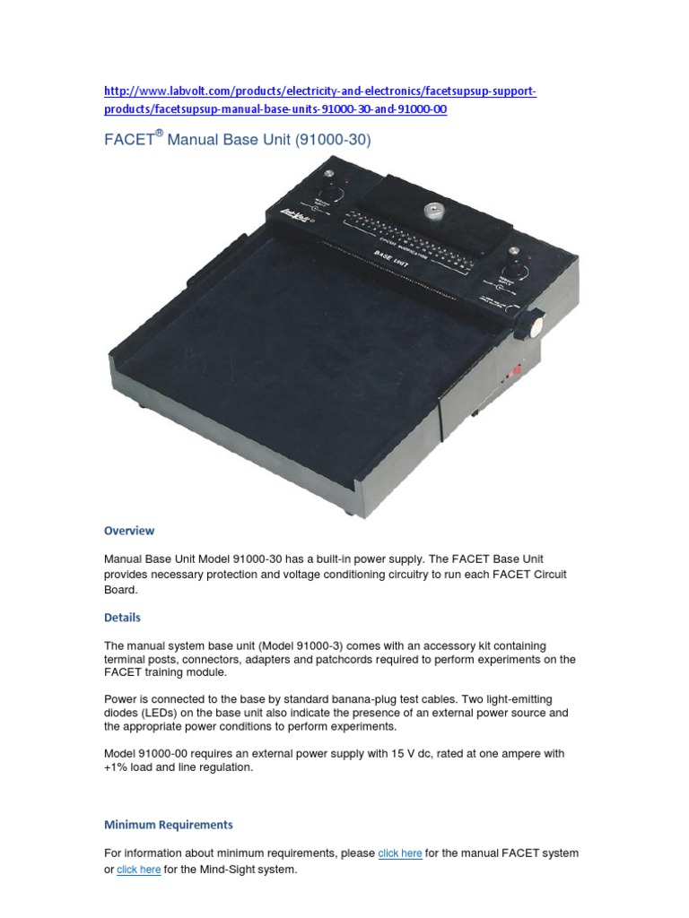 FACET® Manual Base Unit (91000-30) | PDF