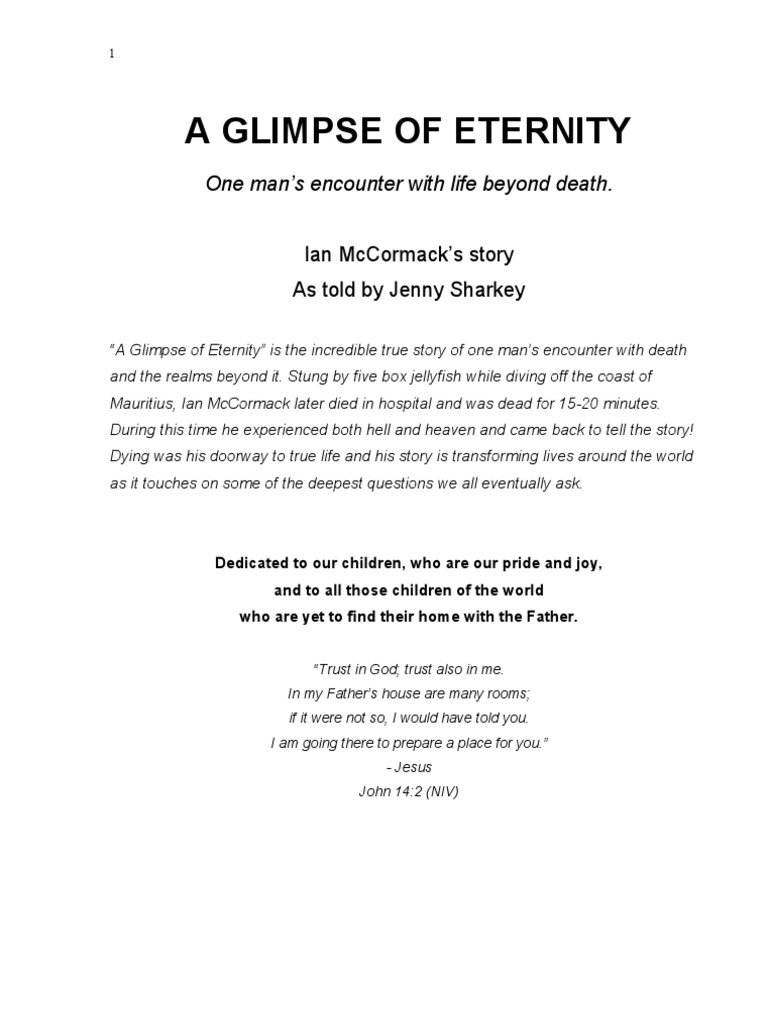 A Glimpse of Eternity (Ian McCormack Testimony) | PDF