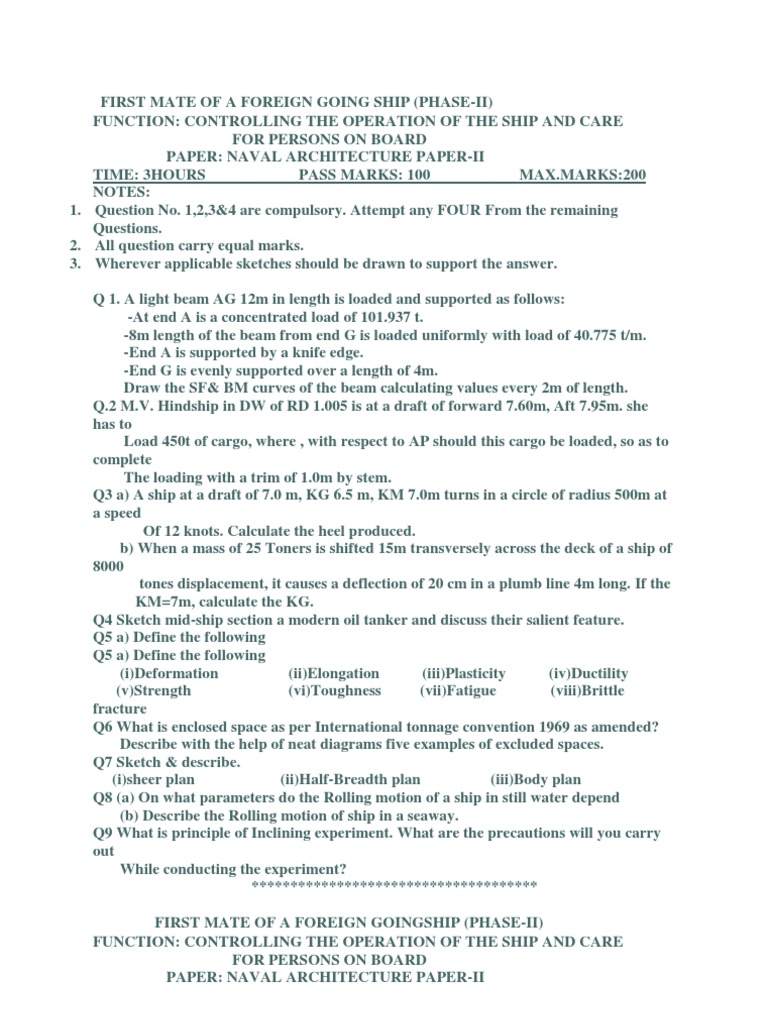 Phase 2 Paper Nav Arch - 2 | Download Free PDF | Tonnage | Ships