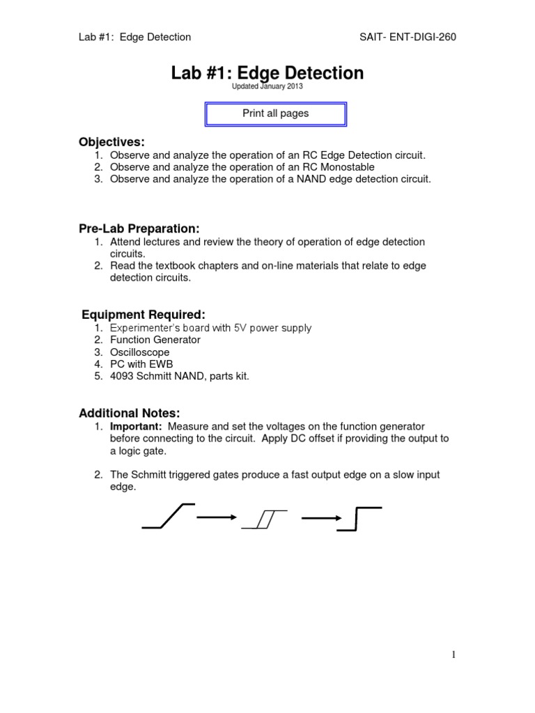 Edge Detection (RC and NAND) | PDF | Detector (Radio) | Power Inverter