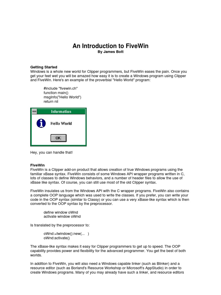 An Intro For Fivewin | PDF | Icon (Computing) | Menu (Computing)
