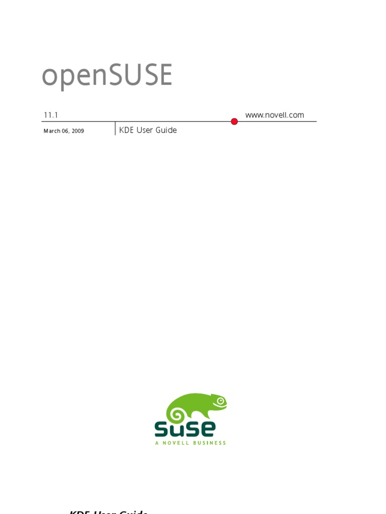 Opensuse: 11.1 Kde User Guide | PDF | Desktop Environment | Icon (Computing)