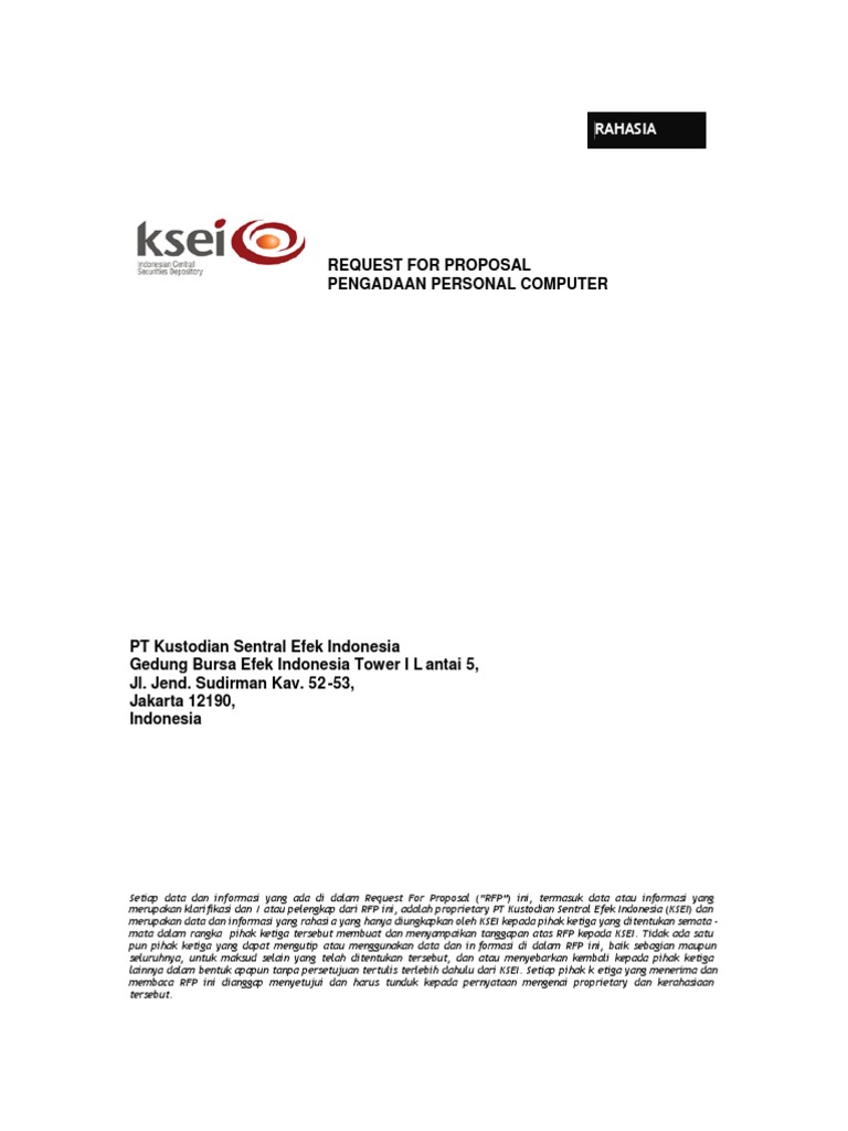 Contoh RFP | PDF | Bisnis | Pengelolaan Keuangan & Uang