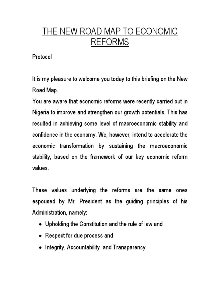 The New Road Map To Economic Reforms | PDF | Capital Market | Nigeria