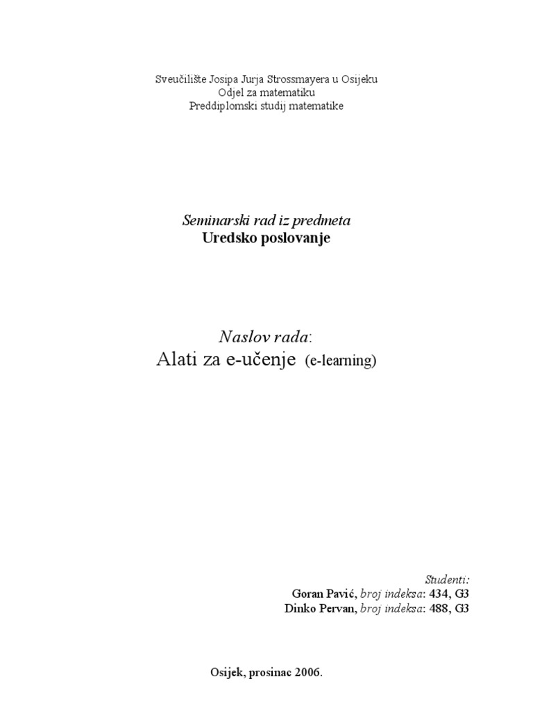 Alati Za E-Ucenje | PDF