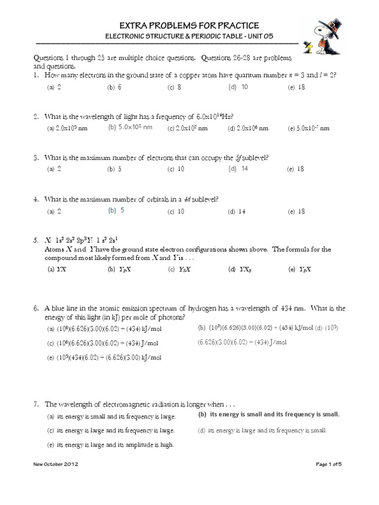 Periodic Table Trends and Problems | PDF | Ion | Electron Configuration
