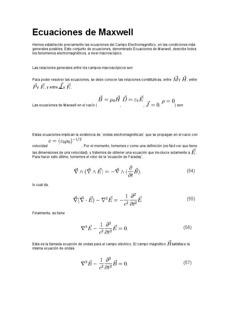 Ecuaciones de Maxwell | Ecuaciones de Maxwell | Electromagnetismo