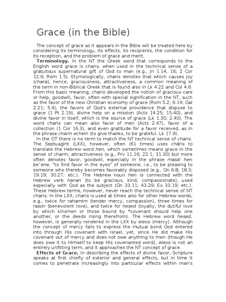 Grace (In The Bible) | PDF | Grace In Christianity | Justification ...