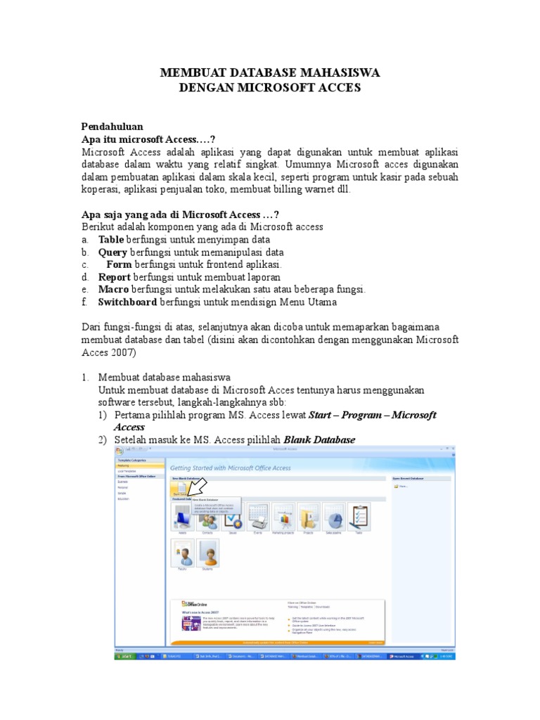 Database Dengan Ms. Access 2007 | PDF