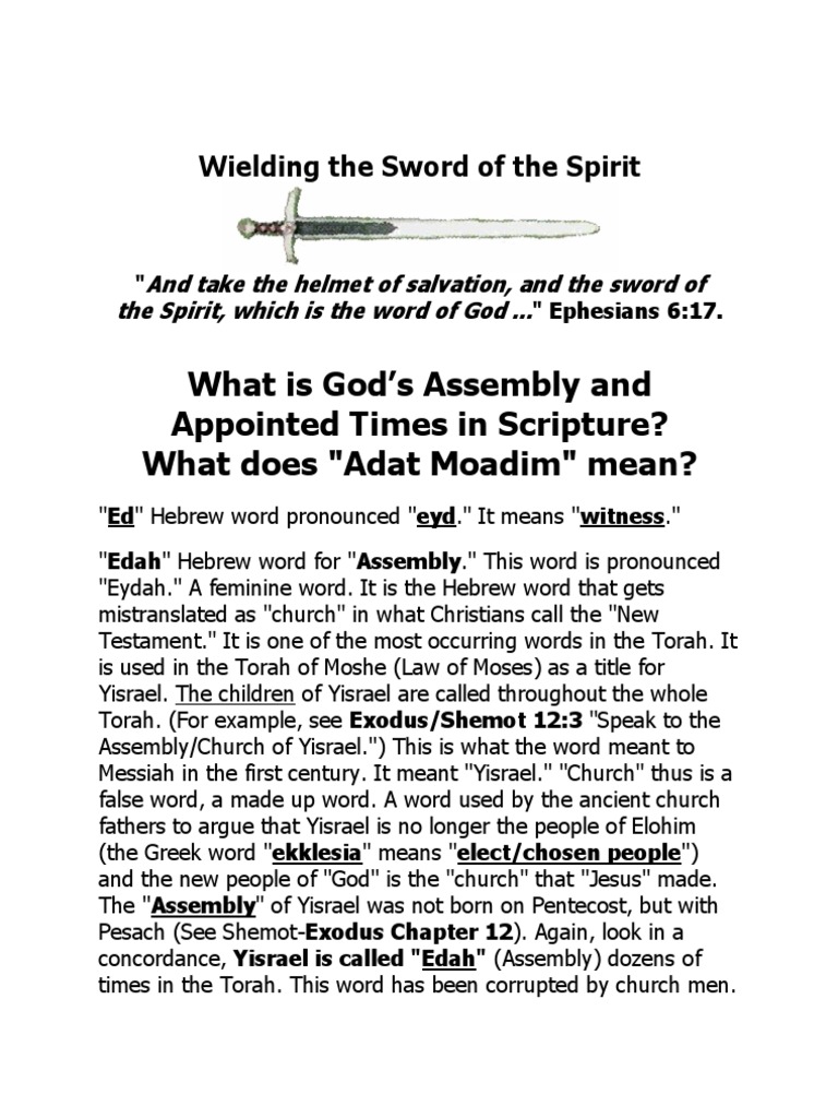 Appointed Times - Defined as Gods Holy Feast Days Starting From Genesis ...