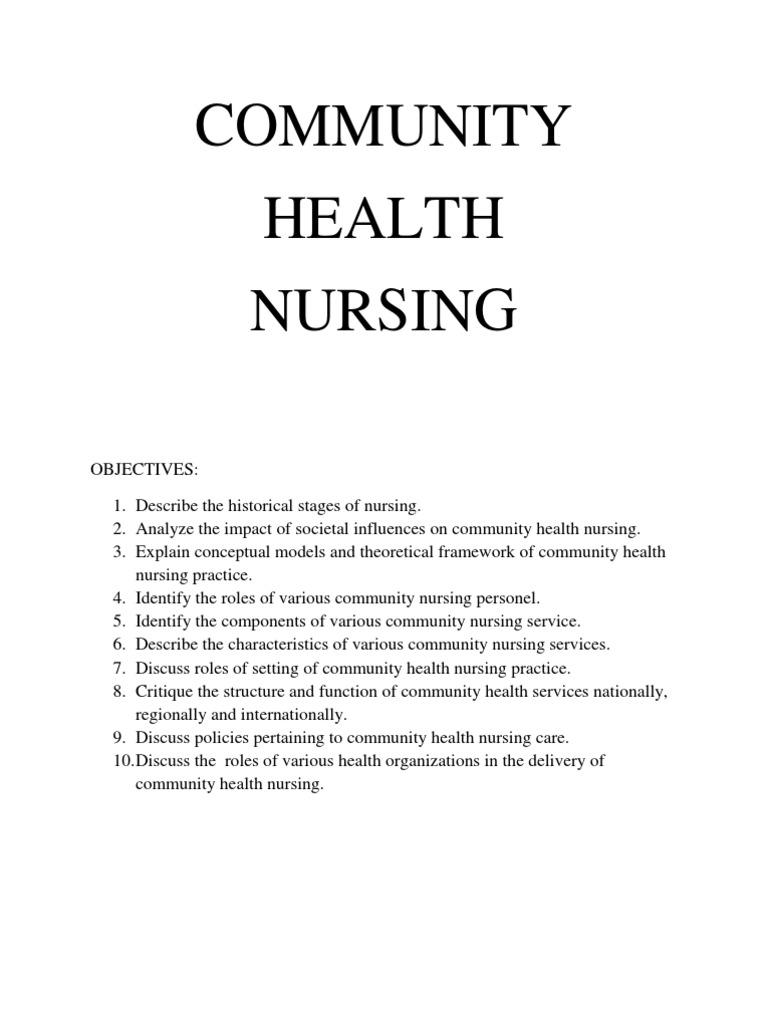COMMUNITY Health Nursing Notes | PDF | Nursing | Public Health