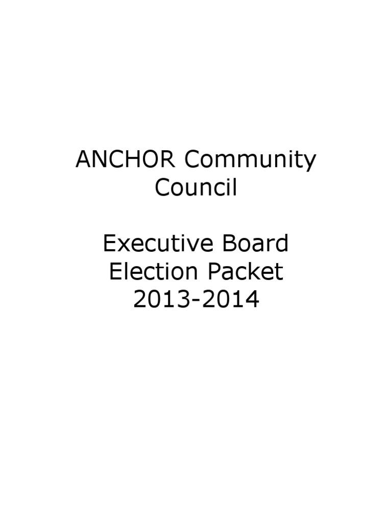 ANCHOR Election Packet Fall 2013 | PDF | Career & Growth | Business