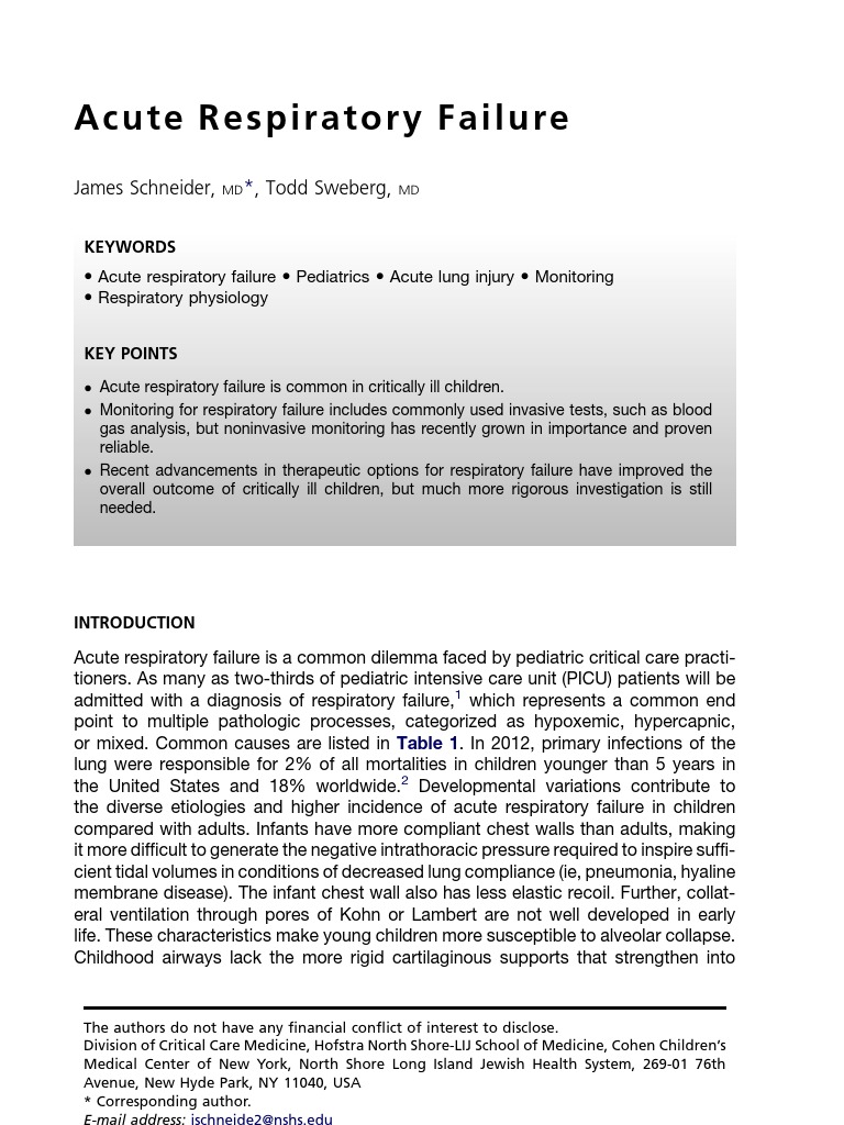 Acute Respiratory Failure 2013 | Hypoxia (Medical) | Respiratory System