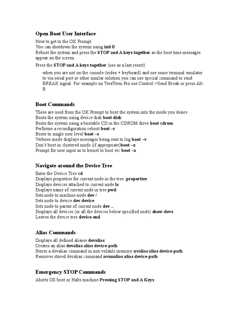 Solaris 10 - Open Boot | PDF | Booting | Command Line Interface