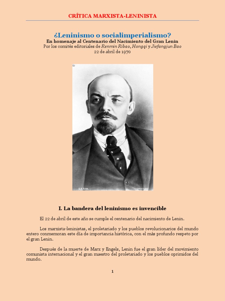 Leninismo: Teoría y Crítica Actual | PDF | Vladimir Lenin | Unión Soviética