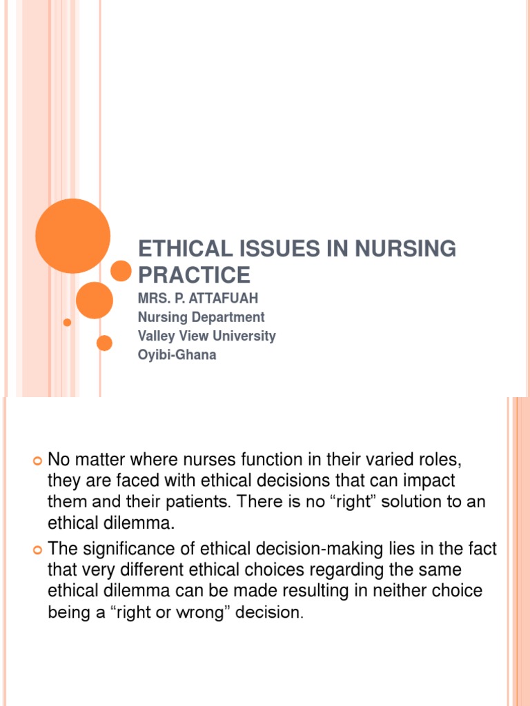 Ethical Issues in Nursing Practice | PDF | Abortion Rights Movements ...