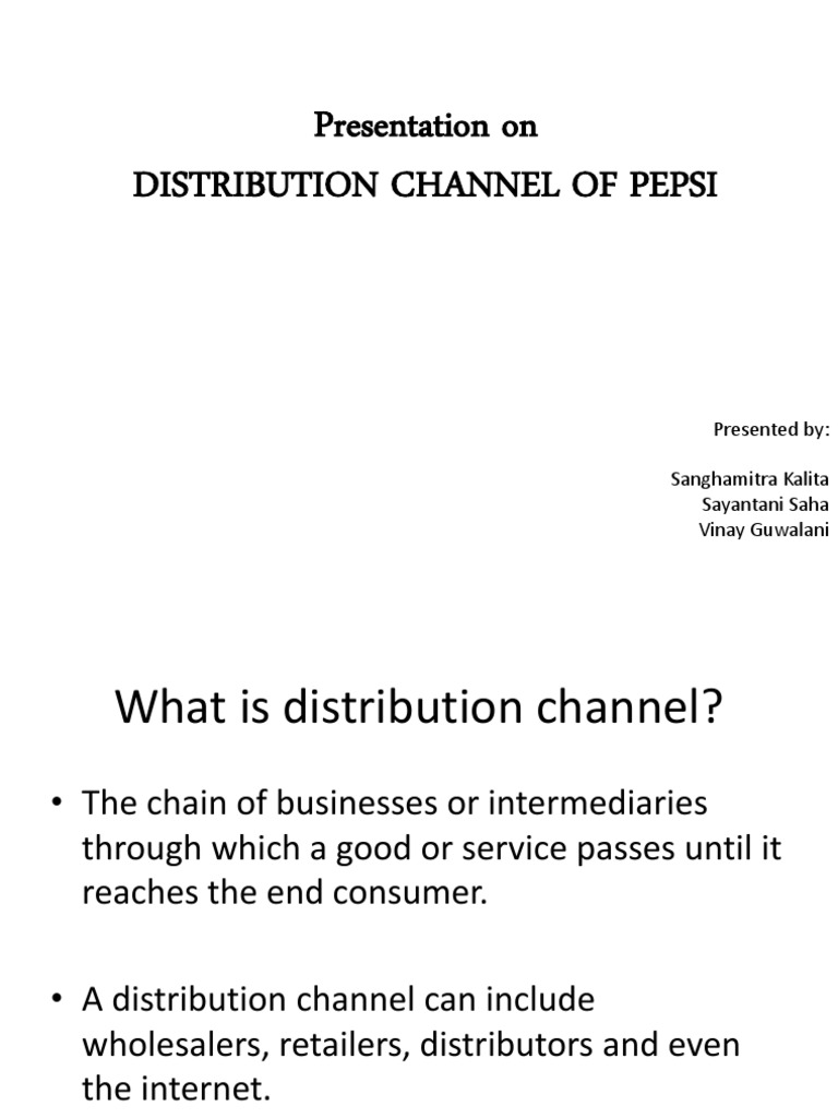 Pepsi Co Supply Chain | Download Free PDF | Pepsi Co | Distribution ...