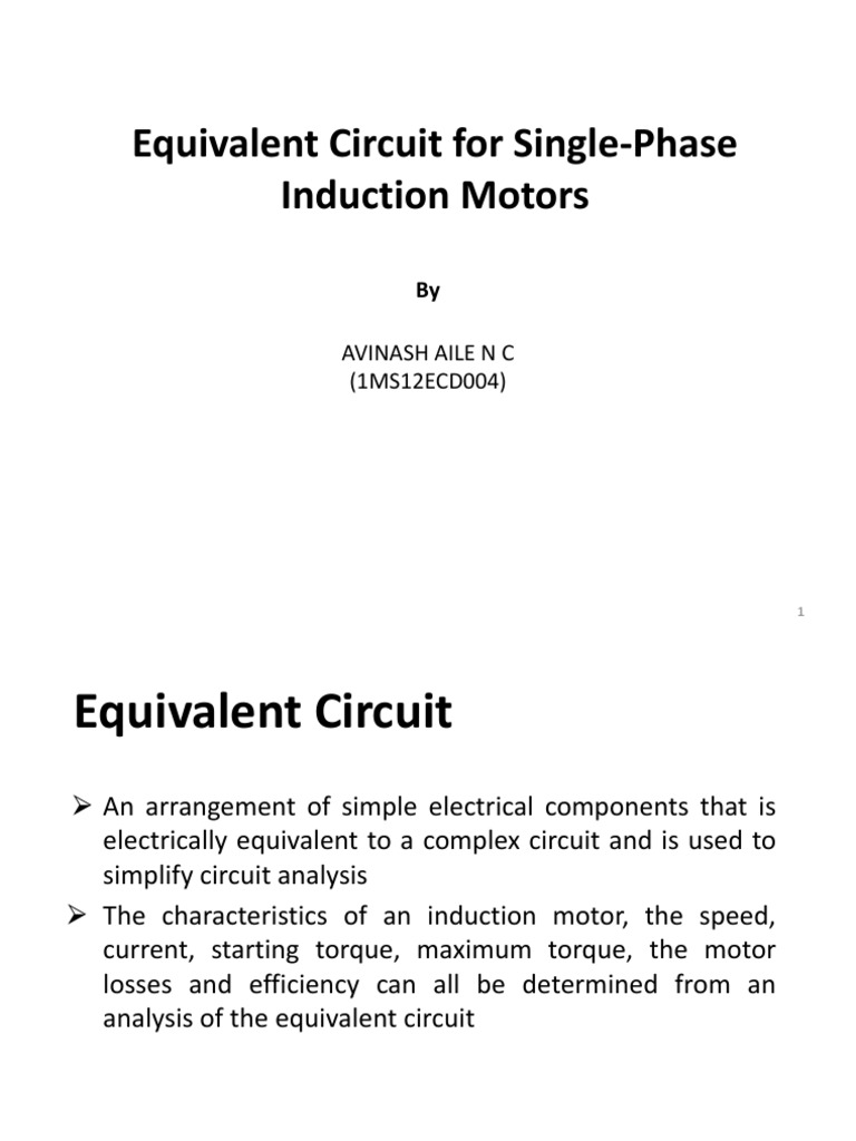 Single-Phase Induction Motor Circuit | PDF | Electromagnetic Induction ...