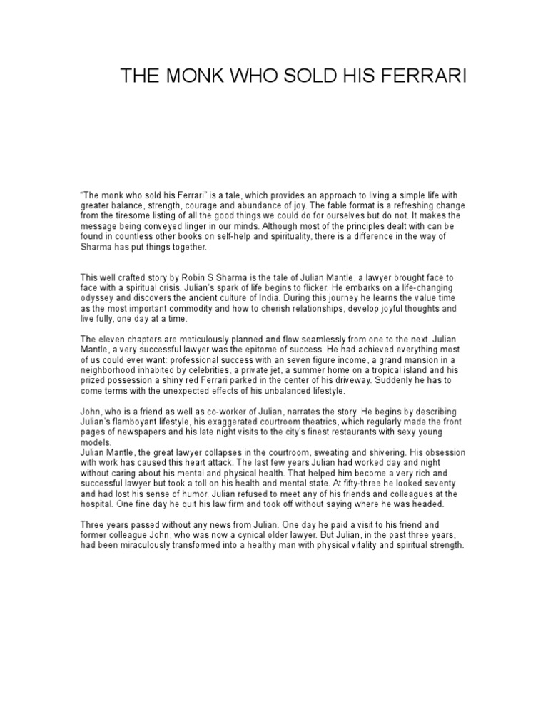The Monk Who Sold His Ferrari | PDF