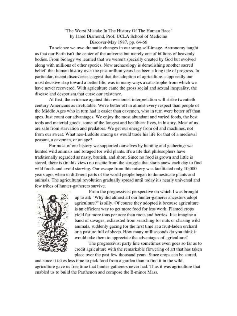 The Worst Mistake in The History of The Human Race - Jared Diamond | PDF