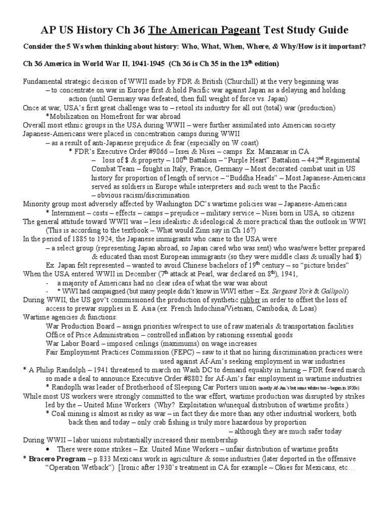 AP US History CH 36 Test Study Guide | PDF | Battle Of Midway | Empire ...