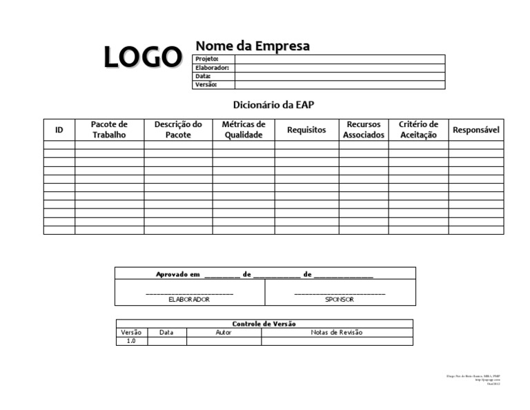 Dicionário da EAP | PDF