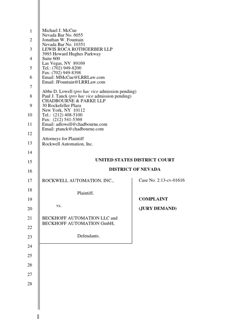 Rockwell Automation v. Beckhoff Automation Et. Al. | PDF | Patent ...