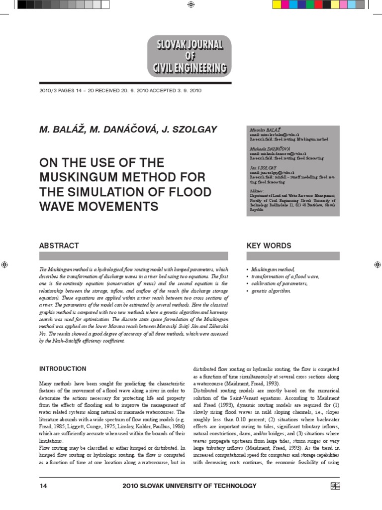 Muskinghum Method of Flood Routing | PDF | Mathematical Optimization ...