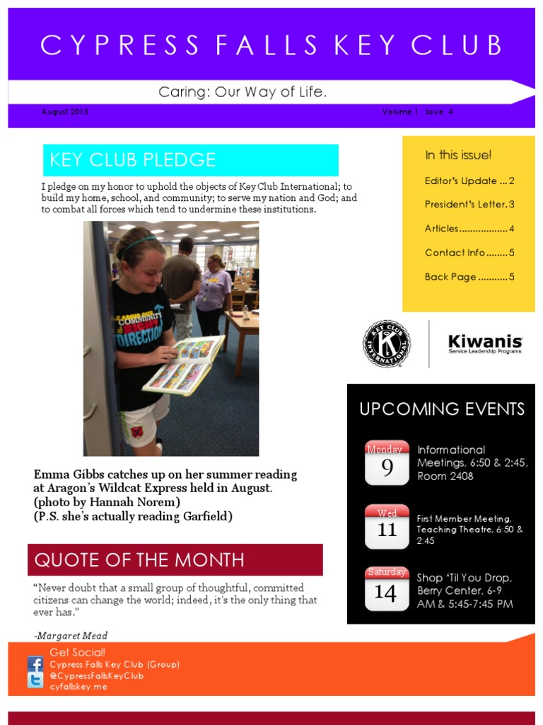 Cypress Falls Key Club | PDF | Fraternal Service Organizations ...