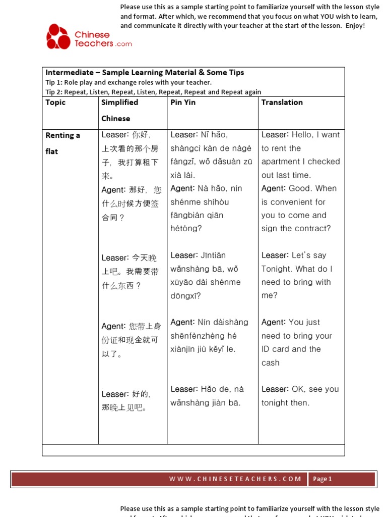 Intermediate - Sample Learning Material & Some Tips | PDF | Languages ...