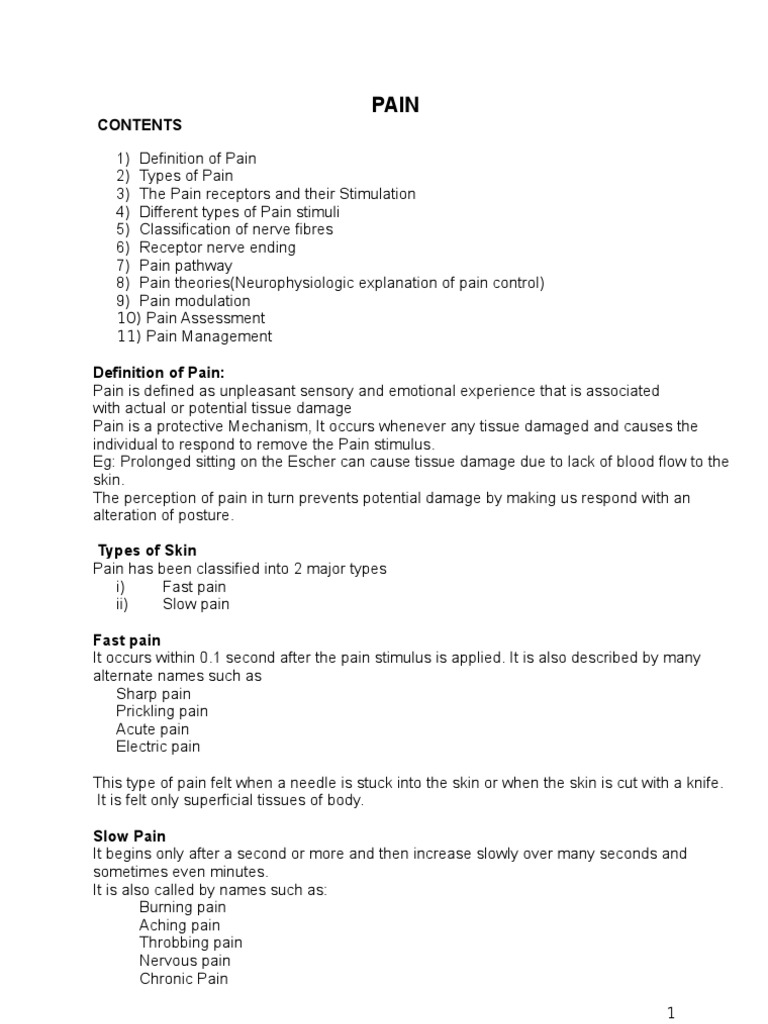 Pain | PDF | Pain | Stimulus (Physiology)