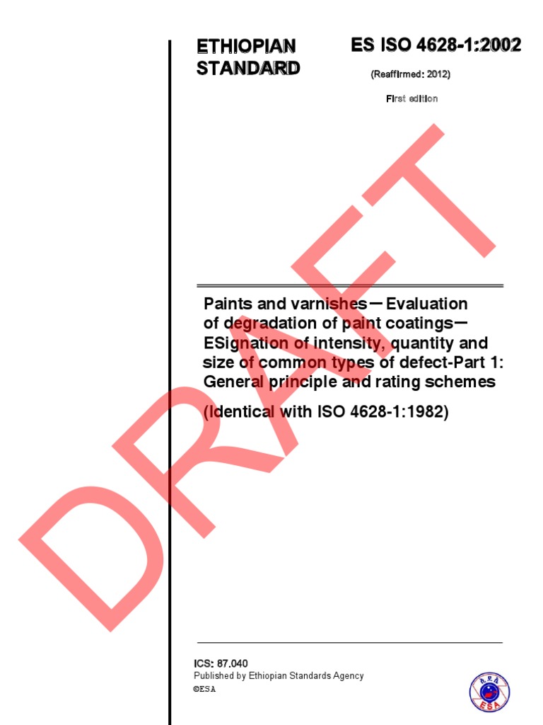 Es Iso 4628-1-2002, Paints and Varnishes - Evaluation of Deg | PDF ...