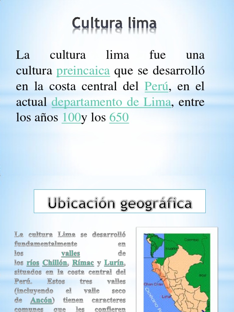 Características de la Cultura Lima | PDF | Arqueología | Cultura (general)