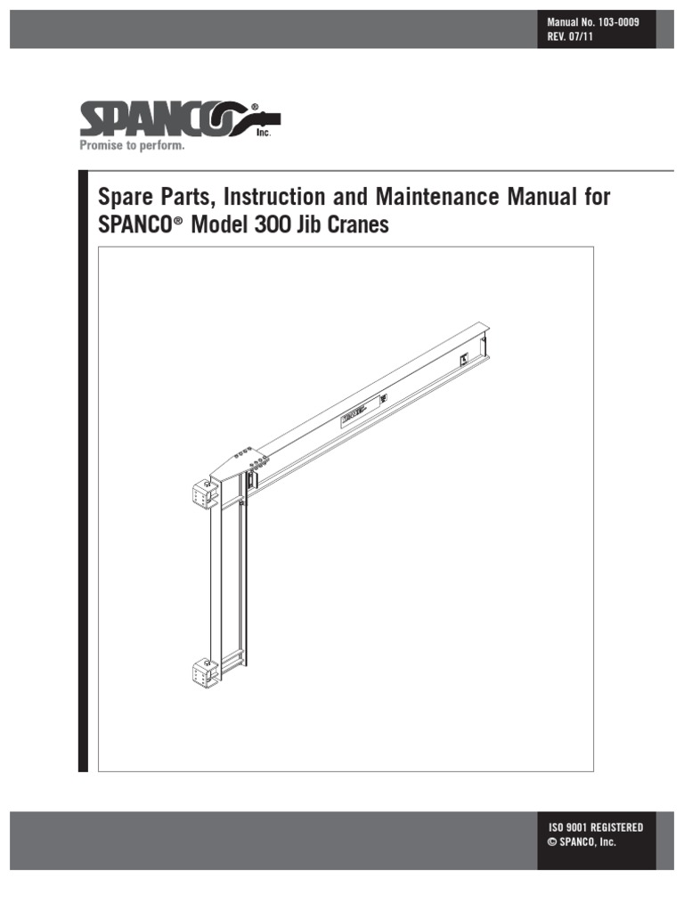 Spare Parts, Instruction and Maintenance Manual For Spanco Model 300 ...
