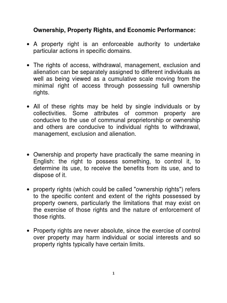 Ownership and Economic Performance Insights | PDF | Property | Ownership