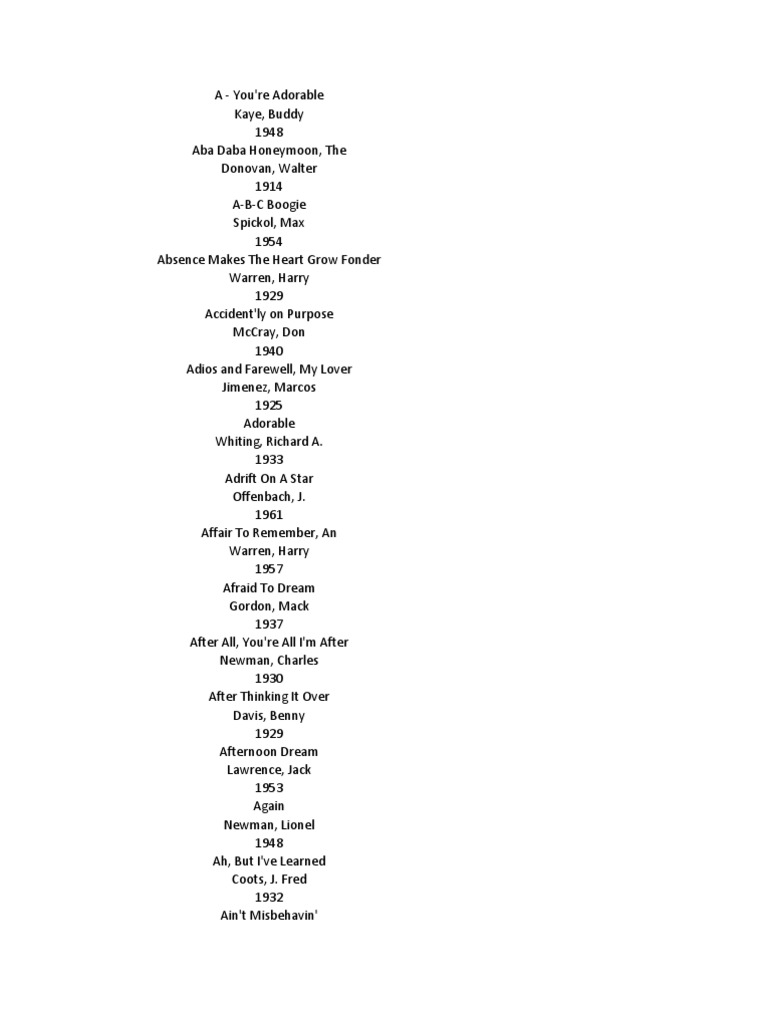 Song List | PDF