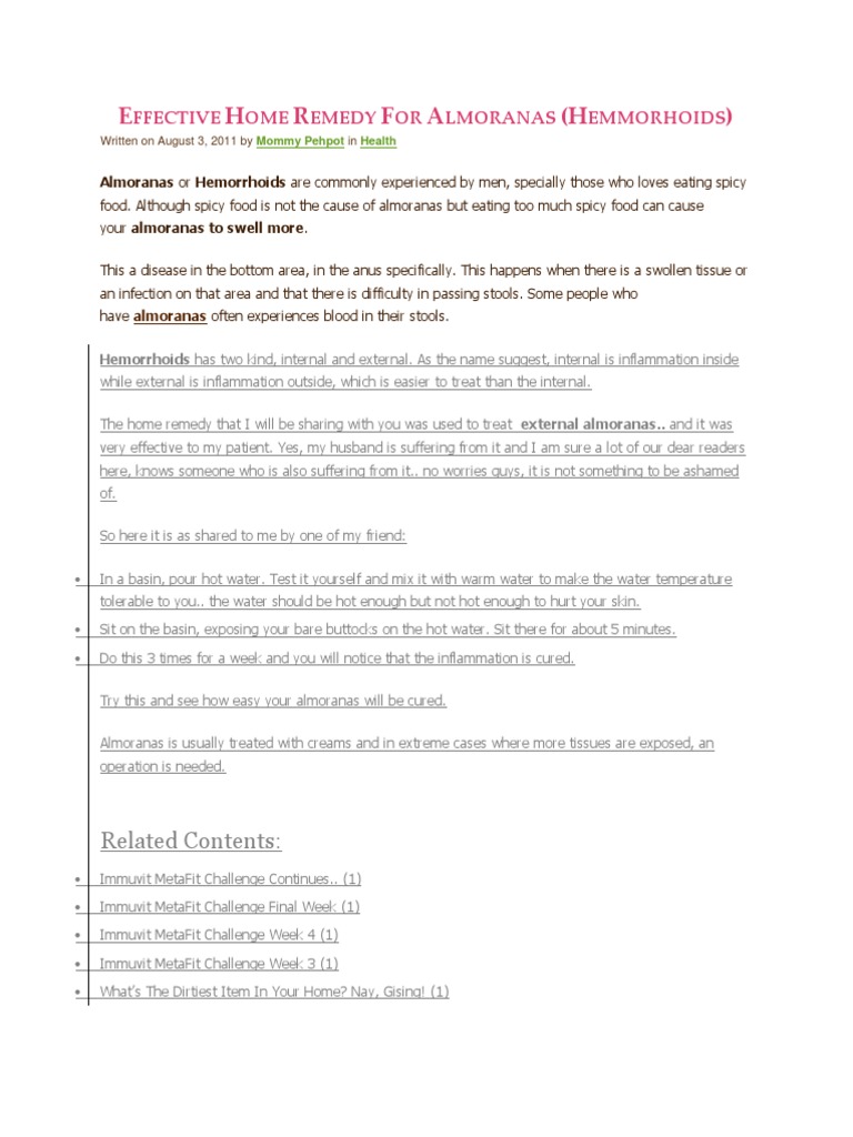 Effective Home Remedy For Almoranas | Gastroenterology | Biology