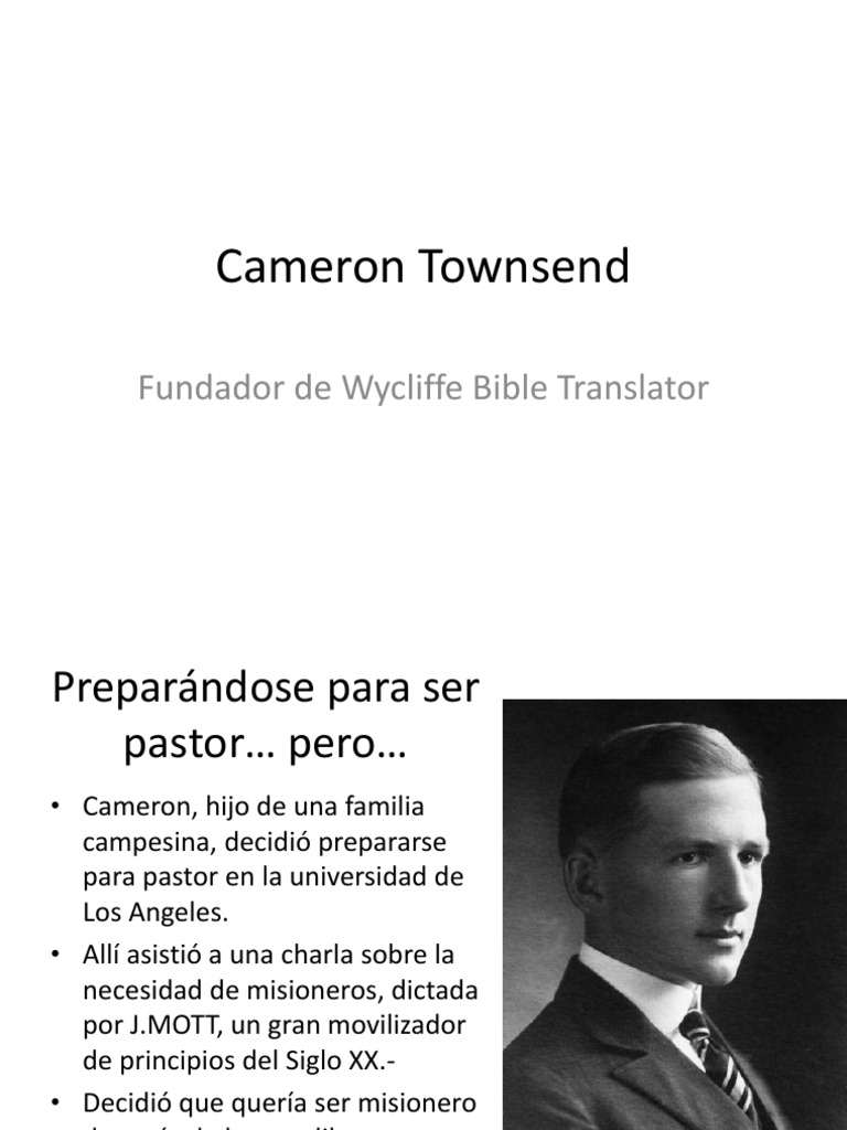 Cameron Townsend | PDF | Lengua española | Misionero