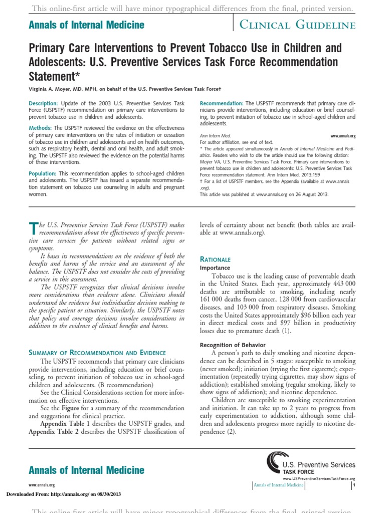 Clinical Guideline | PDF | Smoking Cessation | Tobacco Smoking