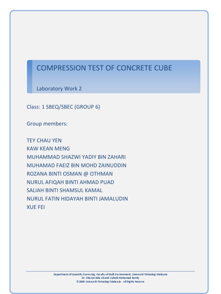 Cube Test Report | Concrete | Industries